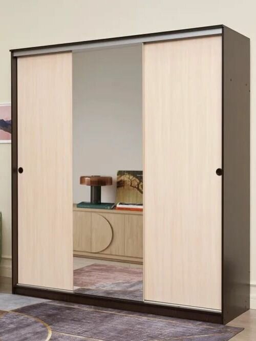 Шкаф-купе Альянс 2,0 м с зеркалом (Дуб беленый, венге)