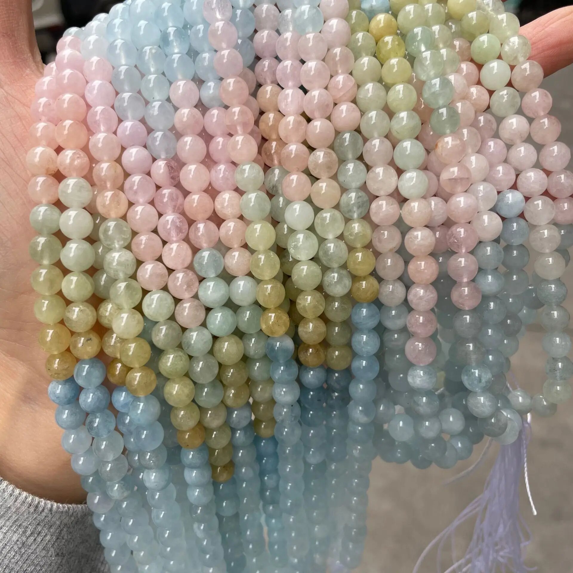 Бусины аквамарин морганит берилл XCL для браслетов и ожерелий 10mm-1 strand