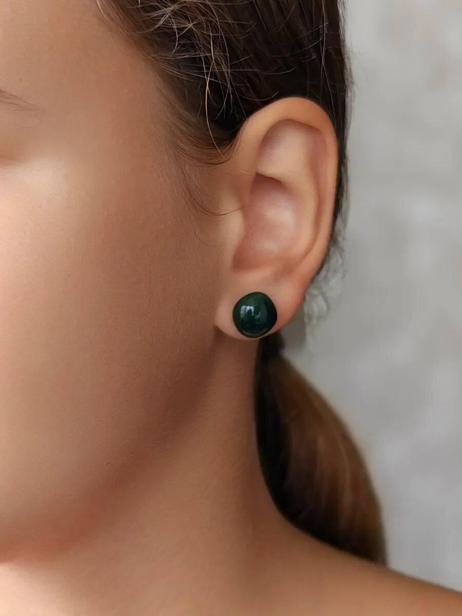 Серьги пусеты, стекло, муранское стекло