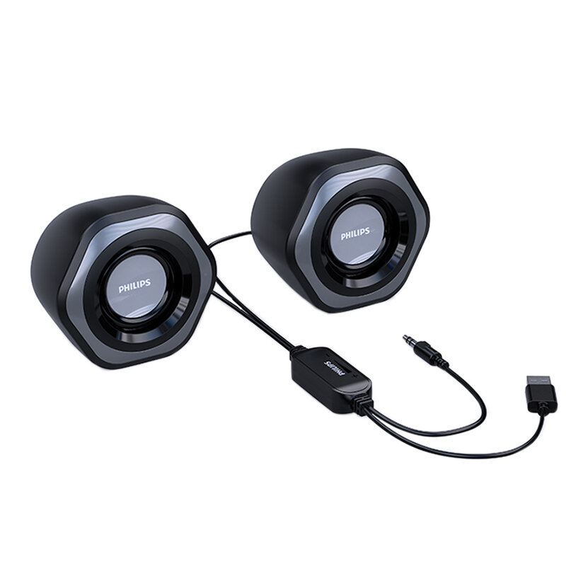 Компьютерные колонки PHILIPS черные, Bluetooth, 20 Вт, 2.0 канала, высокая точность звука