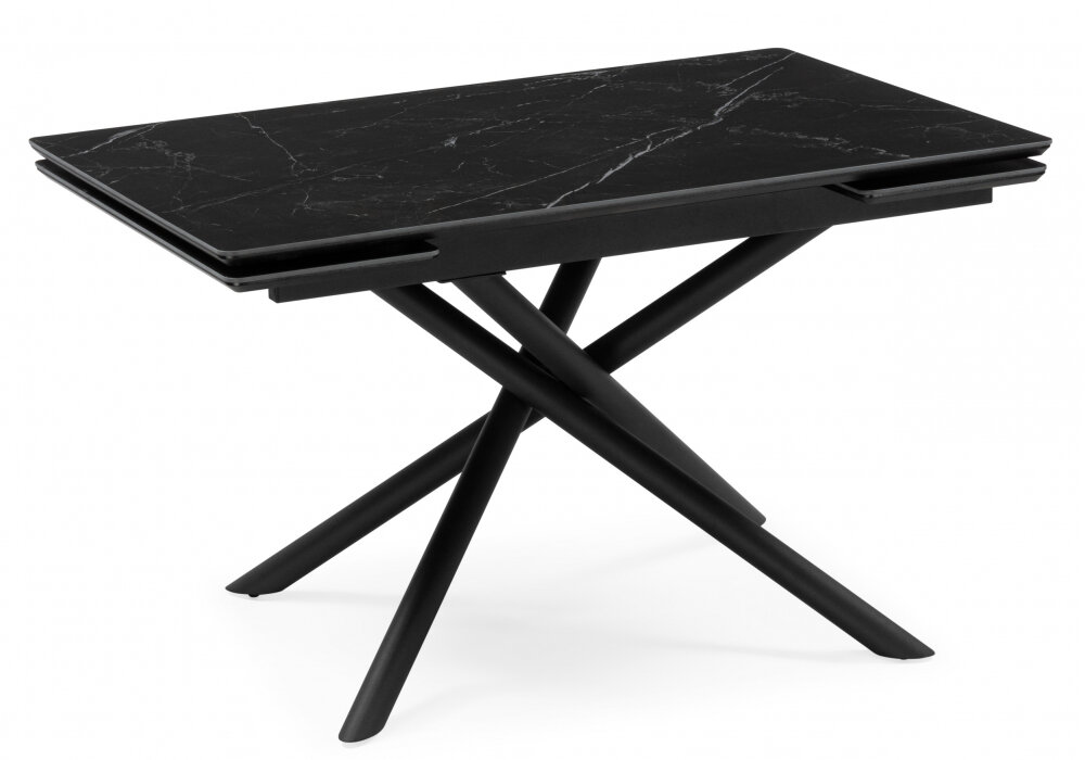 Керамический стол Мэриан woodville черный, керамика и металл, прямоугольная столешница