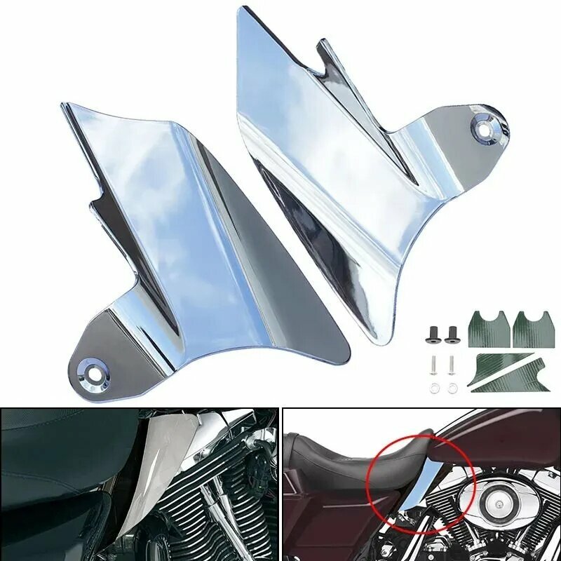 Передние светоотражающие седельные щитки мотоцикла Air Heat Deflector для Harley Touring Electra Glides Road Kings Street Glides 97-07