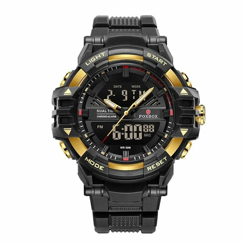 FoxBox Часы наручные Командирские LED-дисплей / Уведомления / Y2K / Подростки / Таймер / Подсветка / Лёгкий стиль