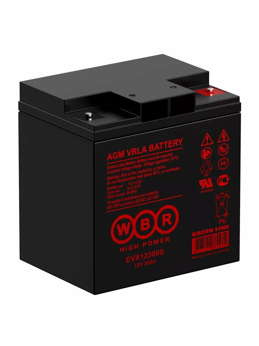 Аккумулятор WBR EVX12300S 12V 30Ач 165x125x175 обр. пол.