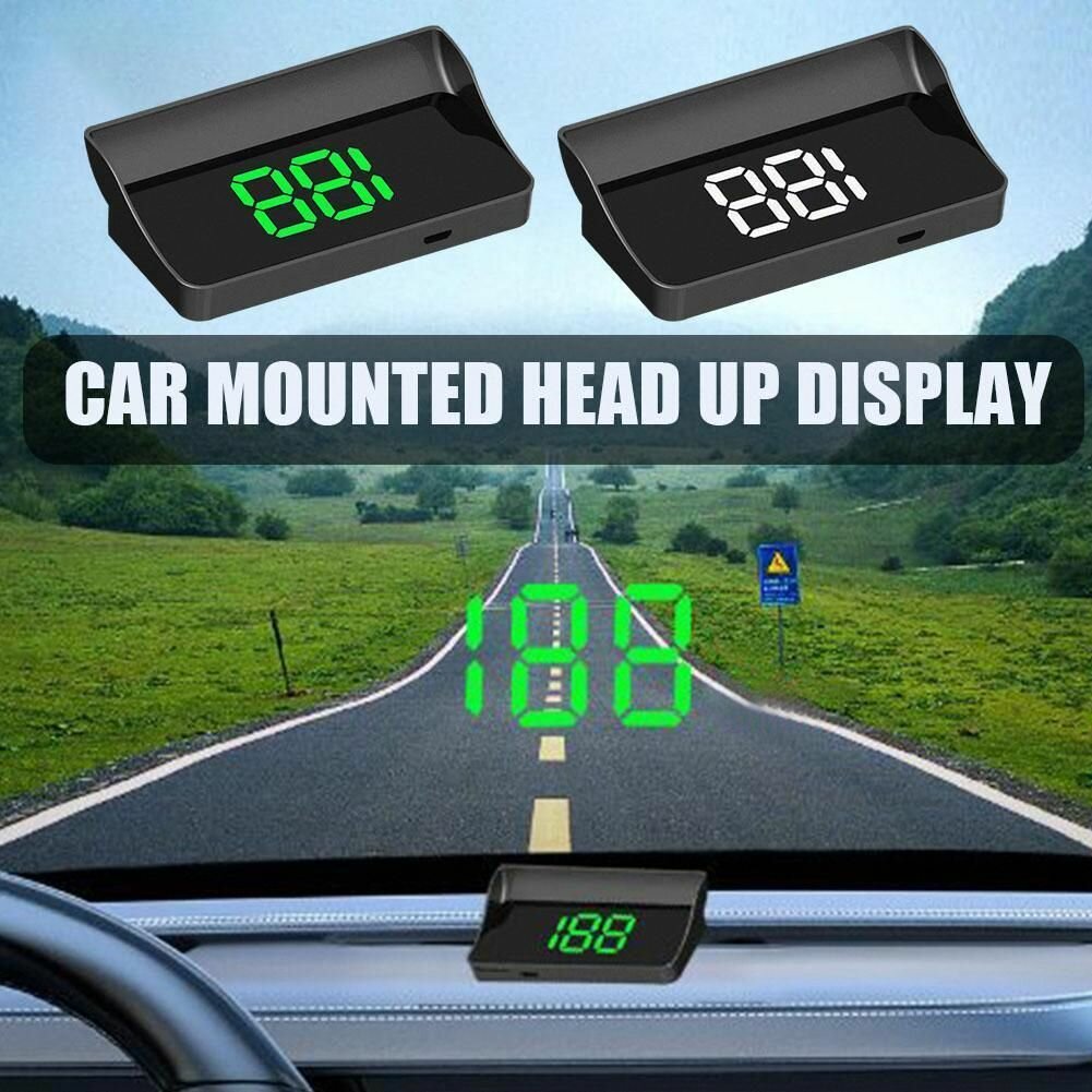 GPS спидометр HUD на лобовое стекло — цифровая проекция скорости Plug&Play, с козырьком, для авто и грузовиков везде