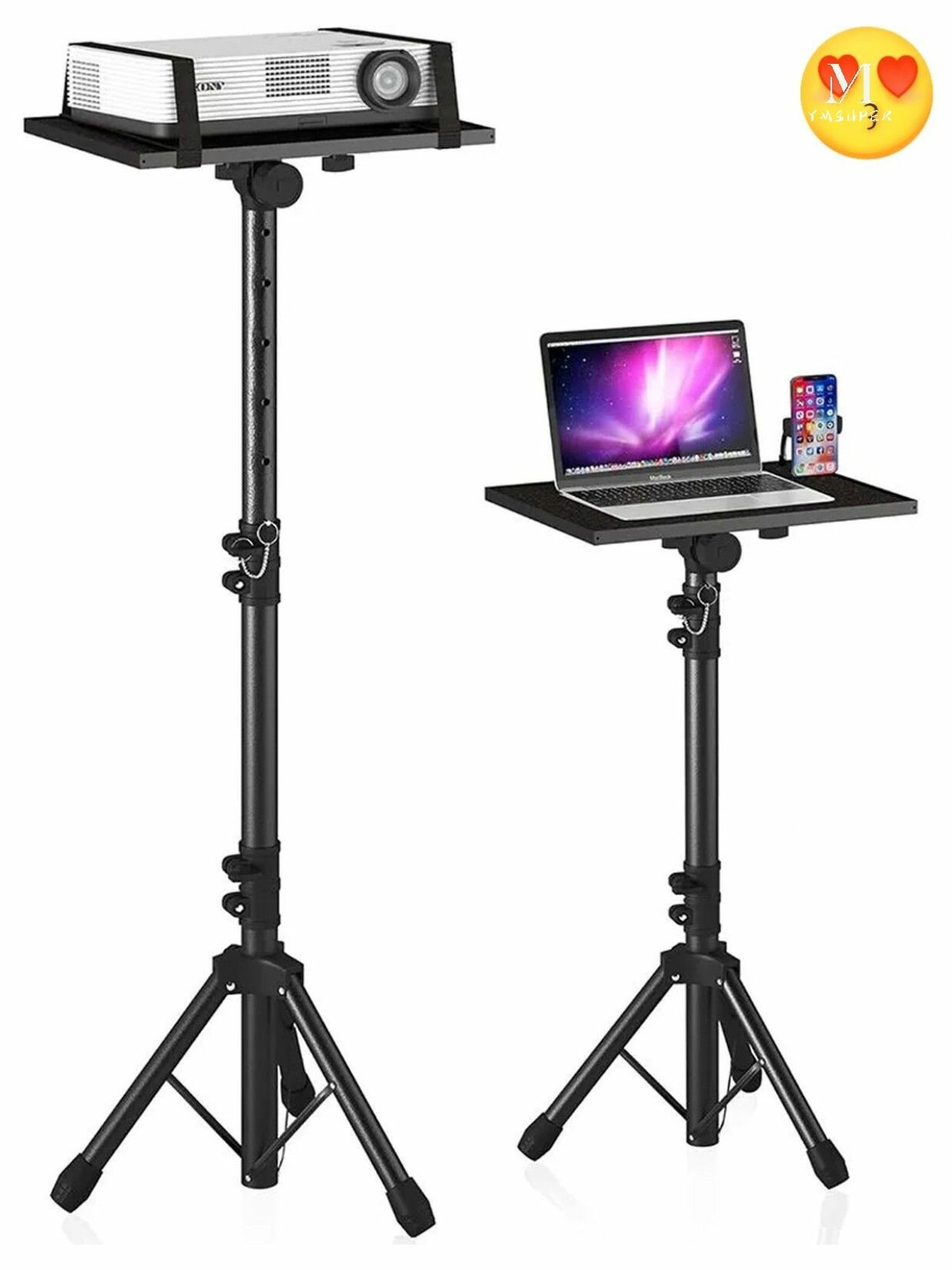 Эксклюзивный штатив для проектора с регулировкой высоты от 59.7 до 120 см, предназначенный для студии, сцены, дома и офиса