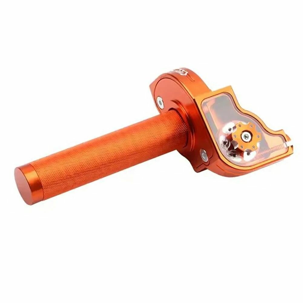 Ручка газа CNC 22 мм (7/8") для мотоциклов Honda CRF Yamaha Kawasaki KLX, алюминий 6061 T6, оранжевая