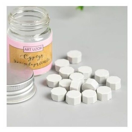 Сургуч в гранулах, 19 шт в банке, белый песок
