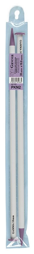 GAMMA спицы прямые PKN2 пластиковые d 10.0 мм 35 см комплект 2 шт для вязания