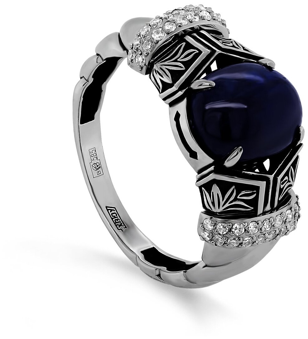 Кольцо, белое золото, 585 проба, бриллиант, кианит