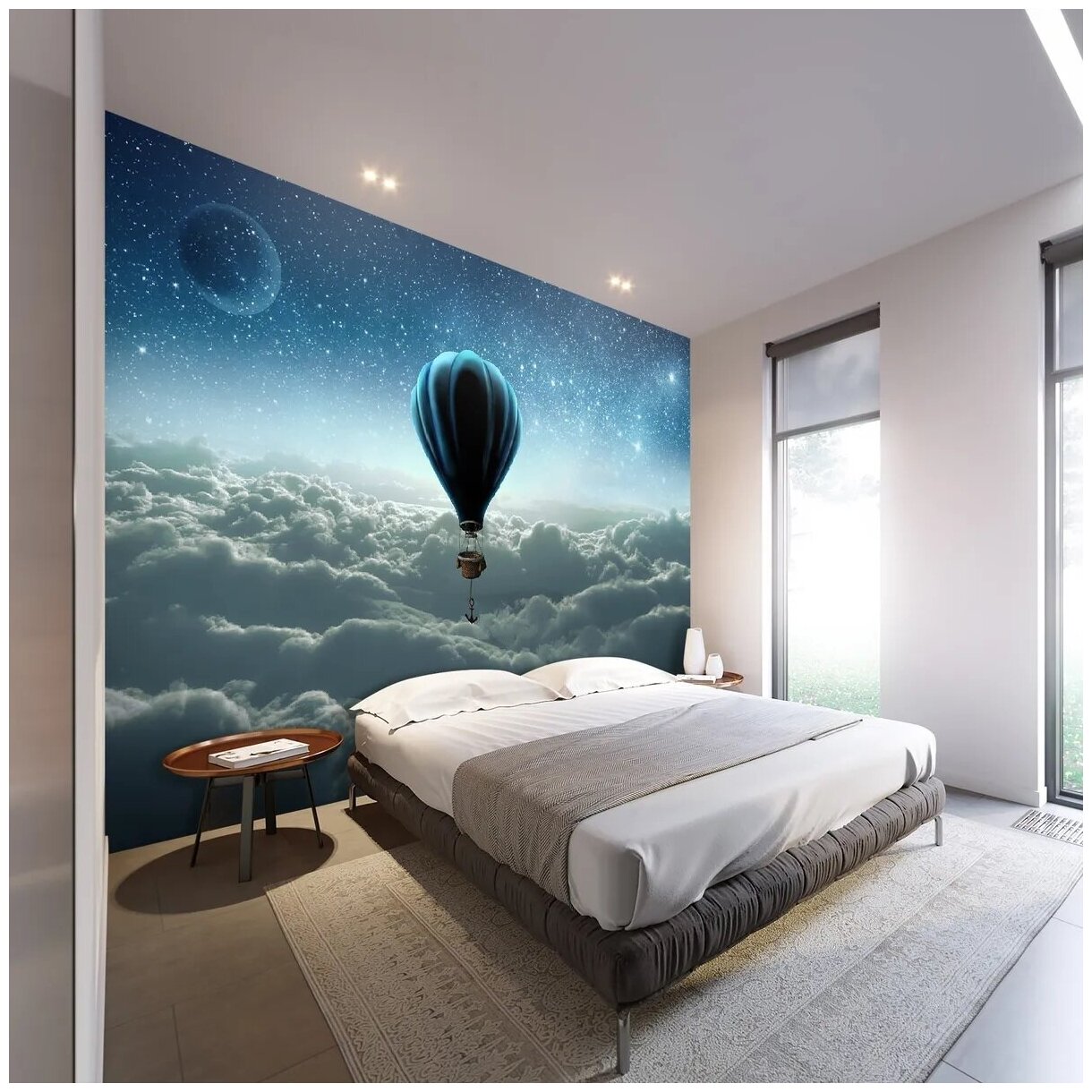 Фотообои / флизелиновые обои Воздушный шар над облаками 3,56 x 2,7 м