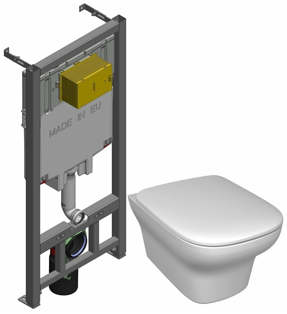 Jacob Delafon E21772RU-00 Vox Подвесной унитаз 36х50 см, с инсталляцией, сиденье микролифт , белый