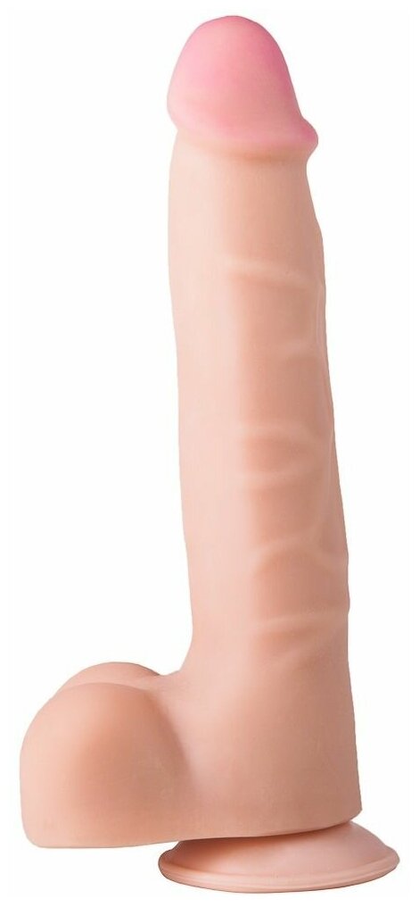 Рельефный фаллоимитатор из неоскин - 22,5 см, LOVETOY (А-Полимер), неоскин, телесный