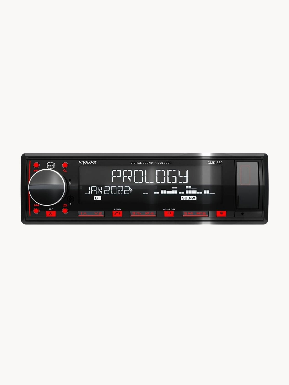 Автомагнитола Prology CMD-330 1DIN, с USB и Bluetooth, 4x55 Вт