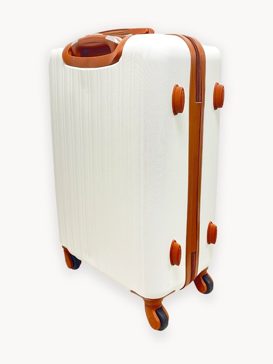 Чемодан ANANDA, 95 л, размер L, белый/коричневый