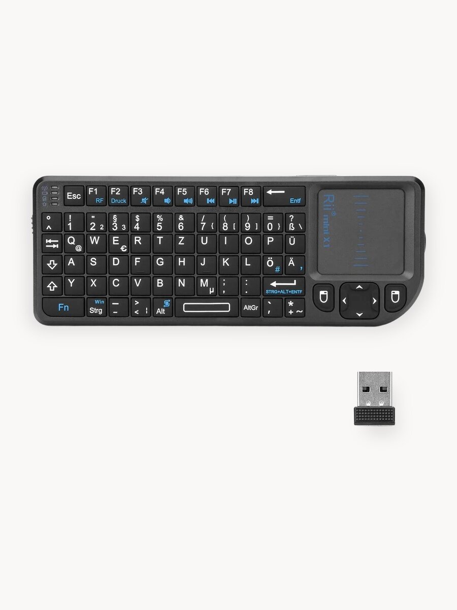 Rii X1 Мини беспроводная клавиатура с сенсорной панелью German Keyboard