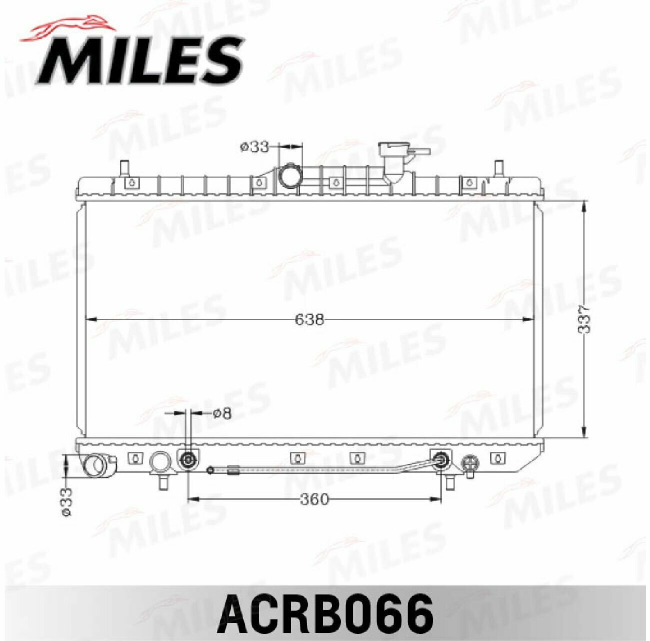 Радиатор охлаждения MILES ACRB066, для Hyundai Accent 1.5/1.6, OEM-номер 2531025100