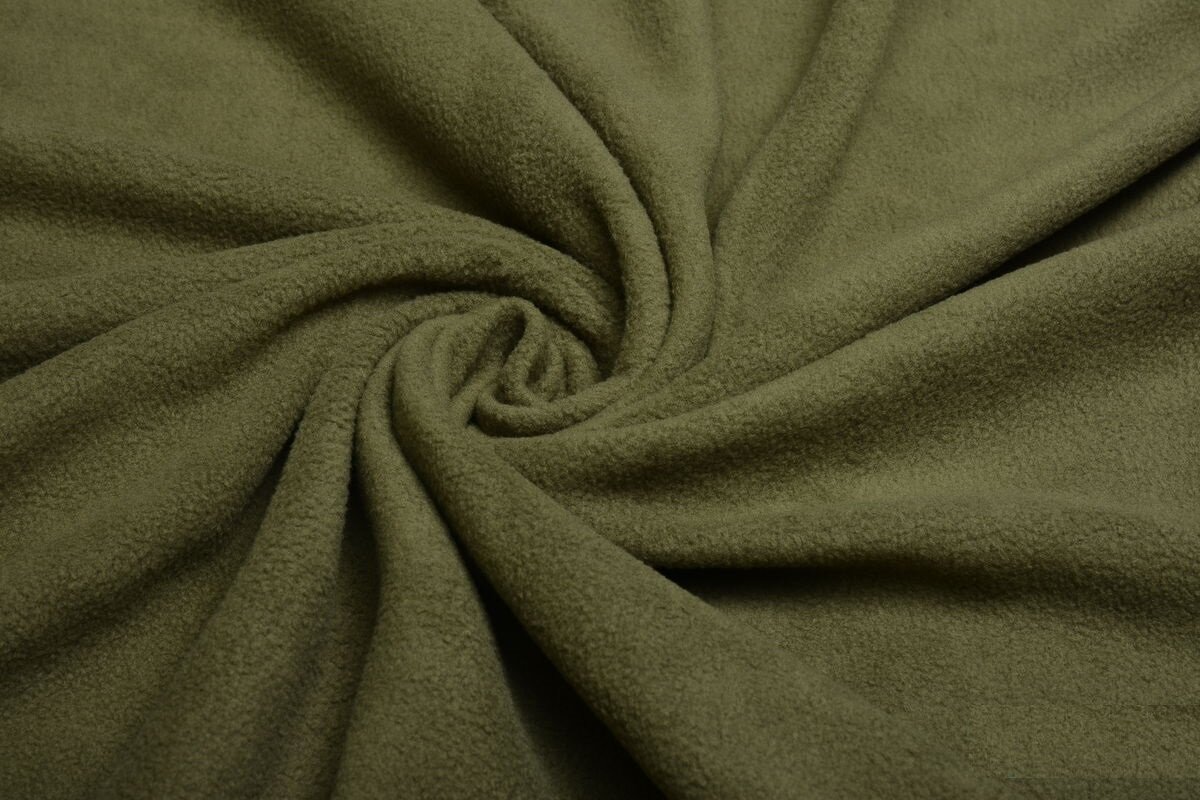 Ткань флис антипиллинг 280 гр, цвет хаки. Готовый отрез 10*1,5м.