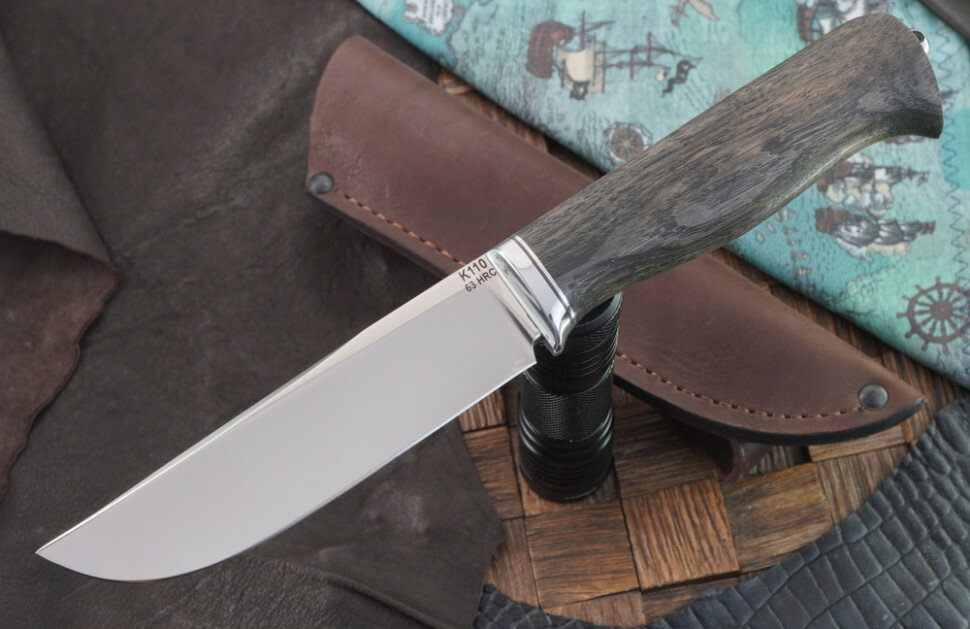 Дамасский Клинок нож Лось сталь K110