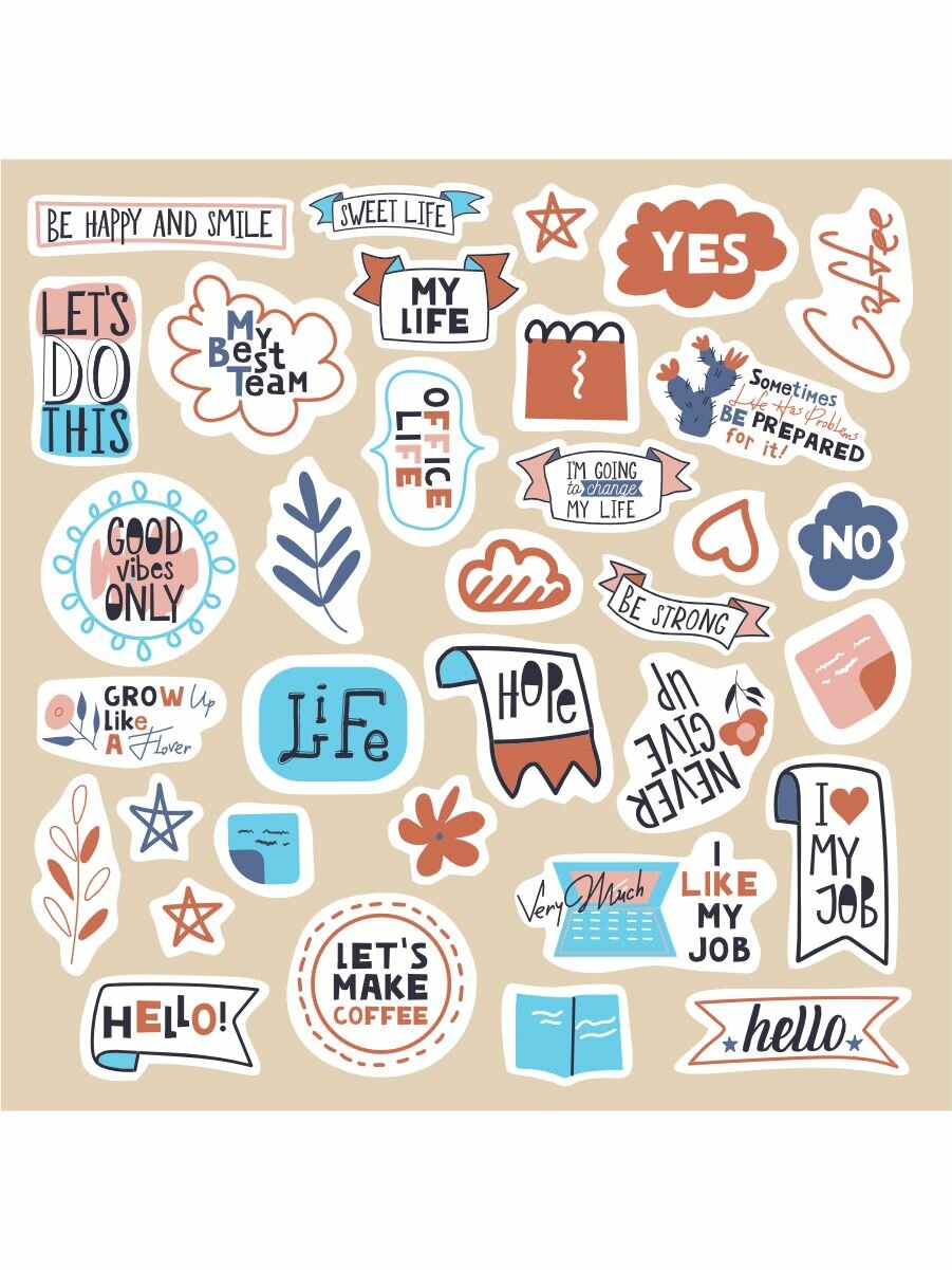 Наклейки стикеры надписей