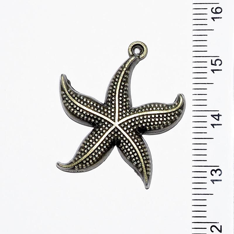Фурнитура для бижутерии Подвеска Морская звезда 0009882 бронзовый цвет 27x24 мм, цена за 10 шт.