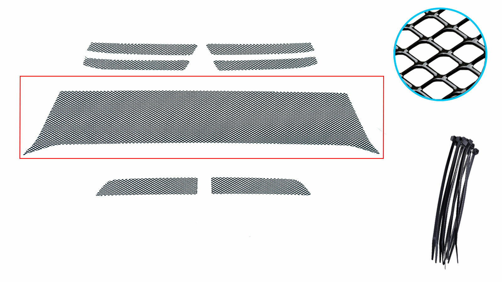 Защитная сетка радиатора для MITSUBISHI ASX 2017-2019 (I рестайлинг-2), центр, 1шт