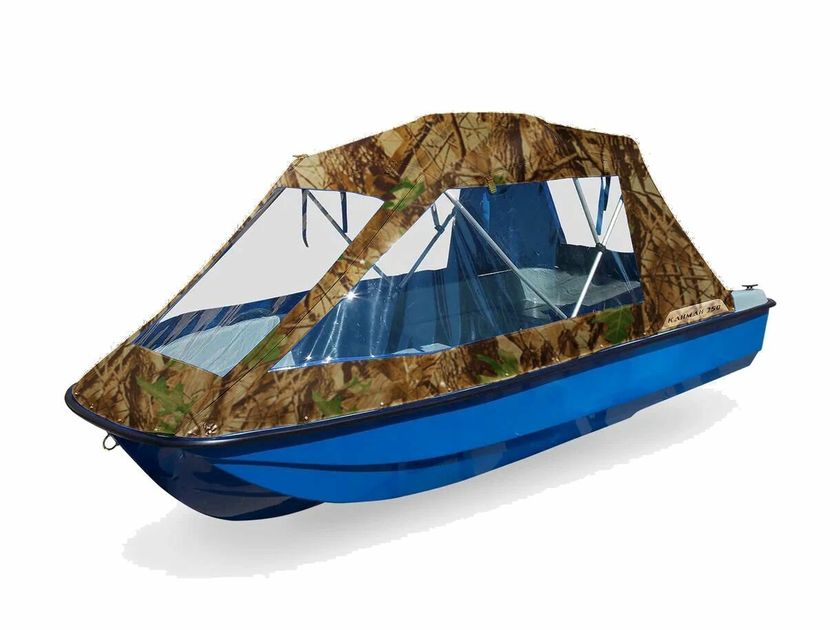 Кайман 350. Ходовой тент с дугами с креплениями