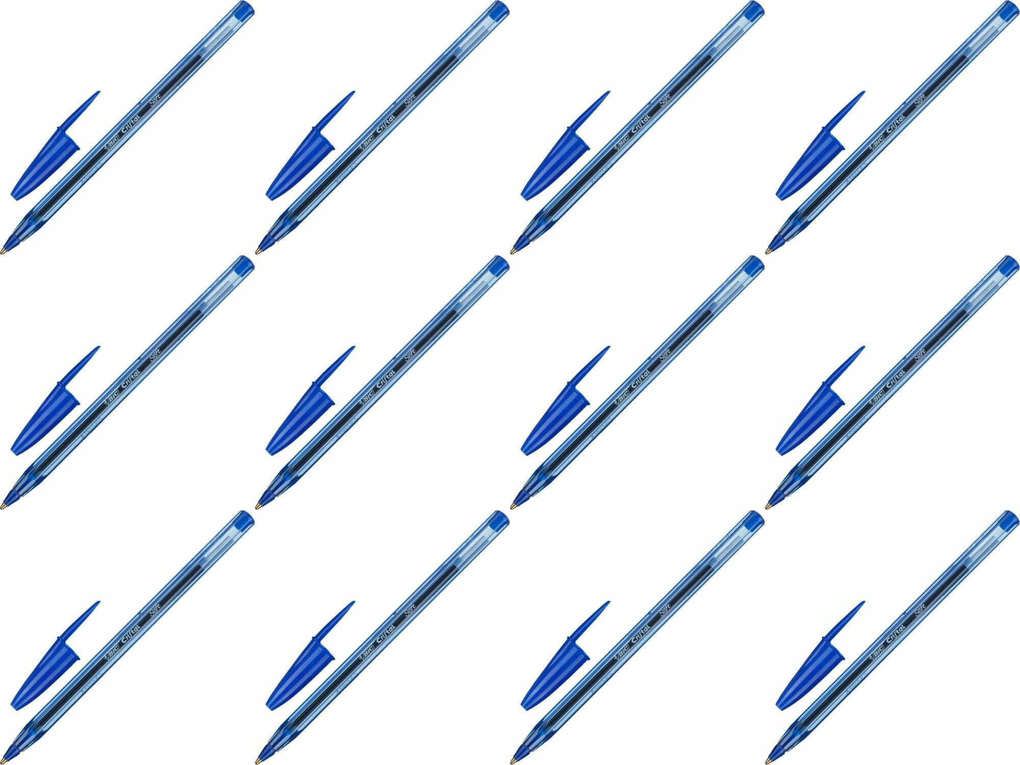 Bic/ Ручка шариковая неавтоматическая Cristal Soft, синий, 0.35 мм, 12 шт