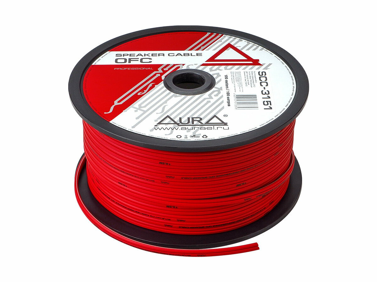 Кабель акустический AurA SCC-3151, OFC, прозрачный, 1.5мм2, 100м/катушка