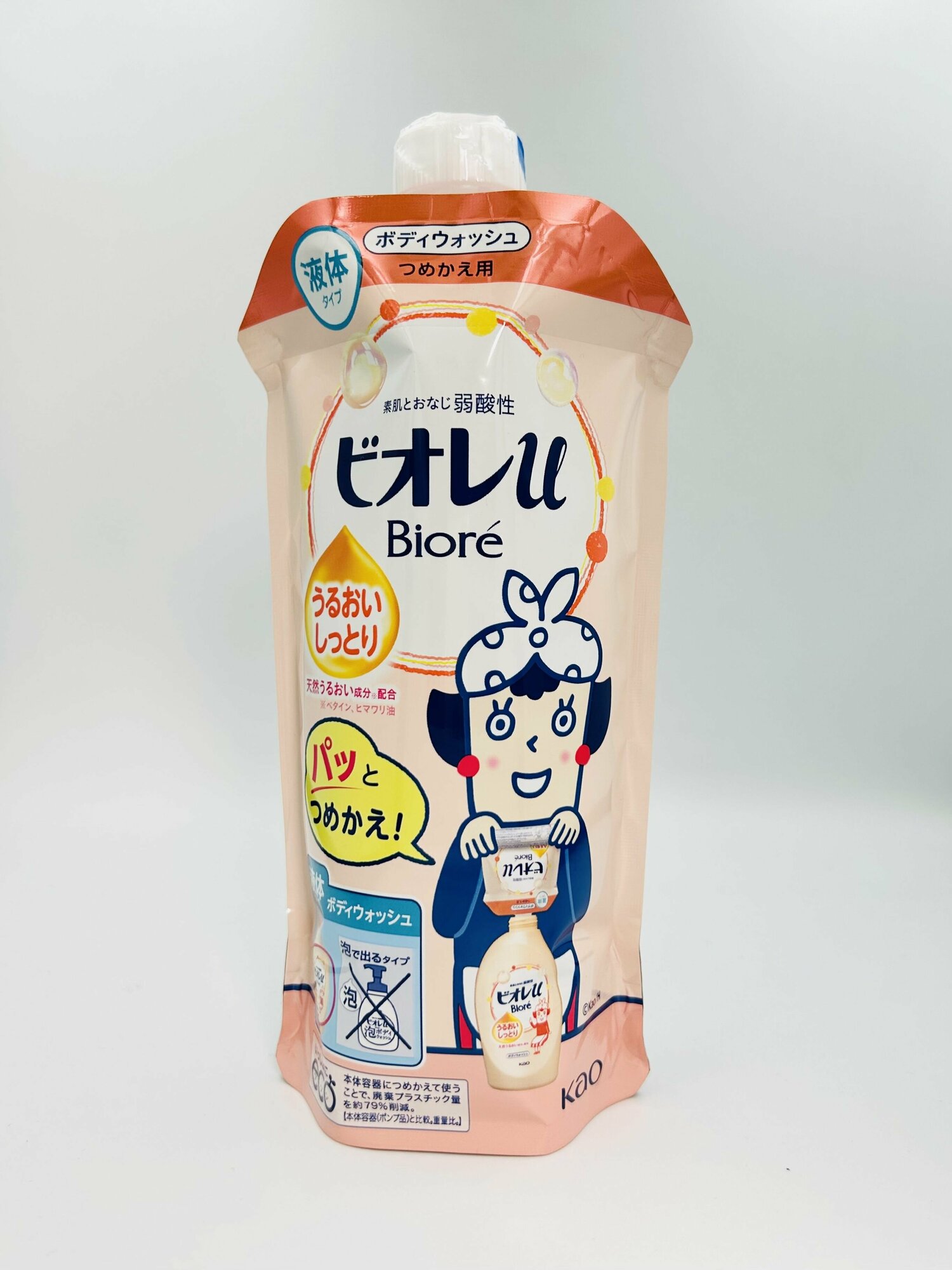 Kao Biore u Гель для душа с низким Ph уровнем и фруктово-цветочным ароматом 340 мл запасной блок