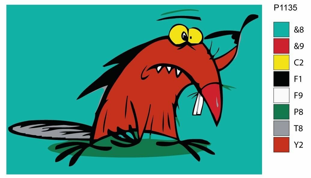 Детская картина по номерам P1135 "Мультфильм Крутые бобры. Даг" 30x20