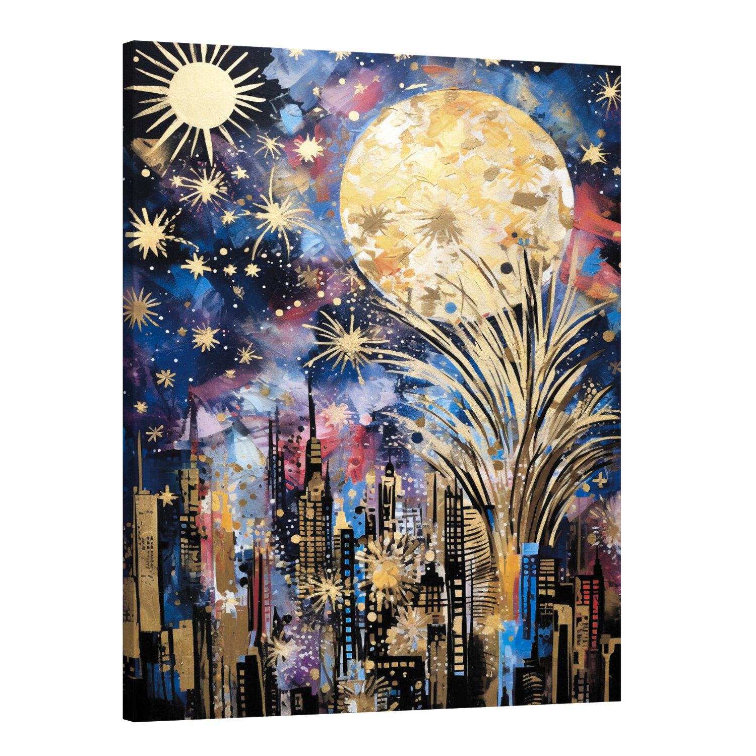 Интерьерная картина 50х70 "Лунный фейерверк"
