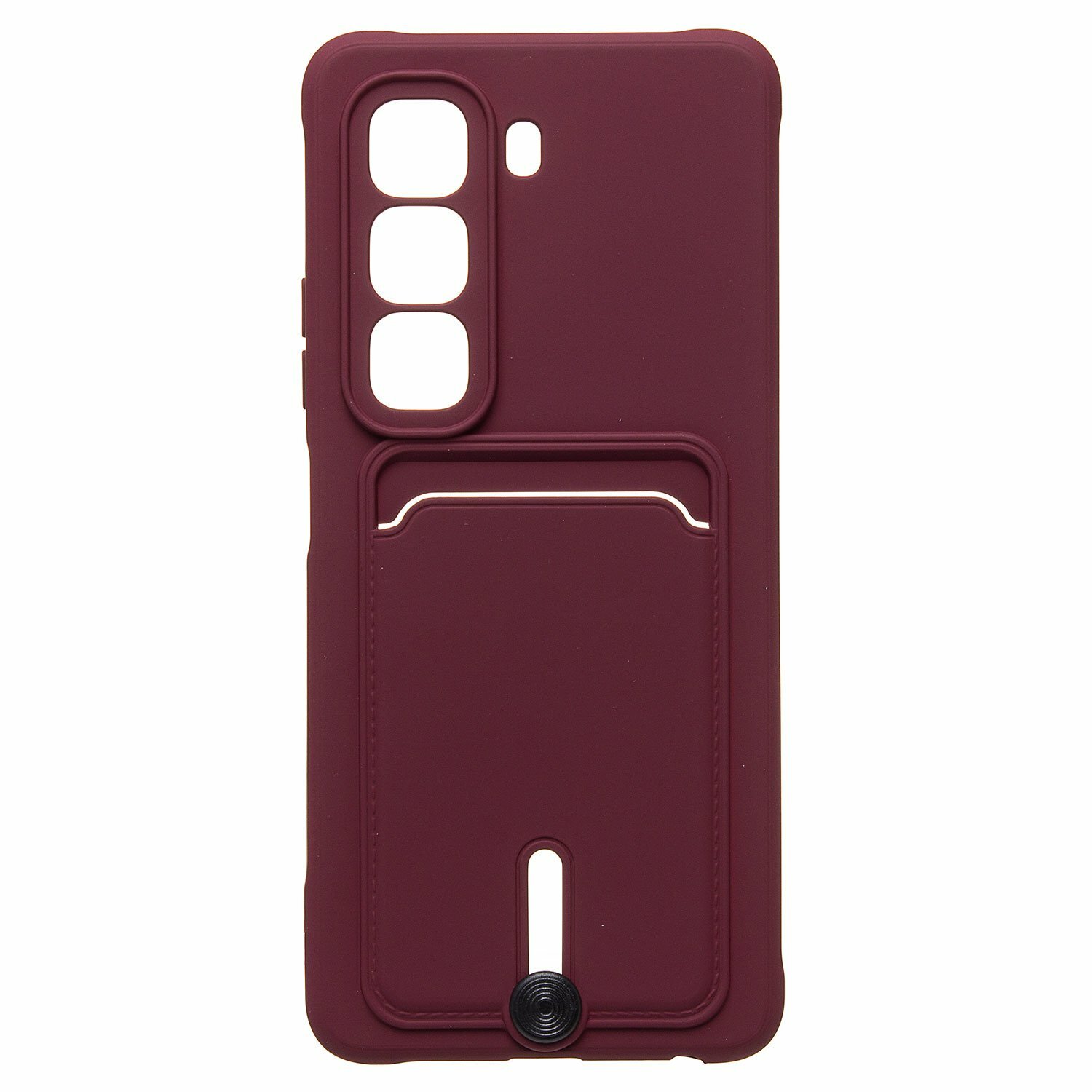 Чехол-накладка для Infinix Hot 50 4G (бордовый) - SC304 с картхолдером