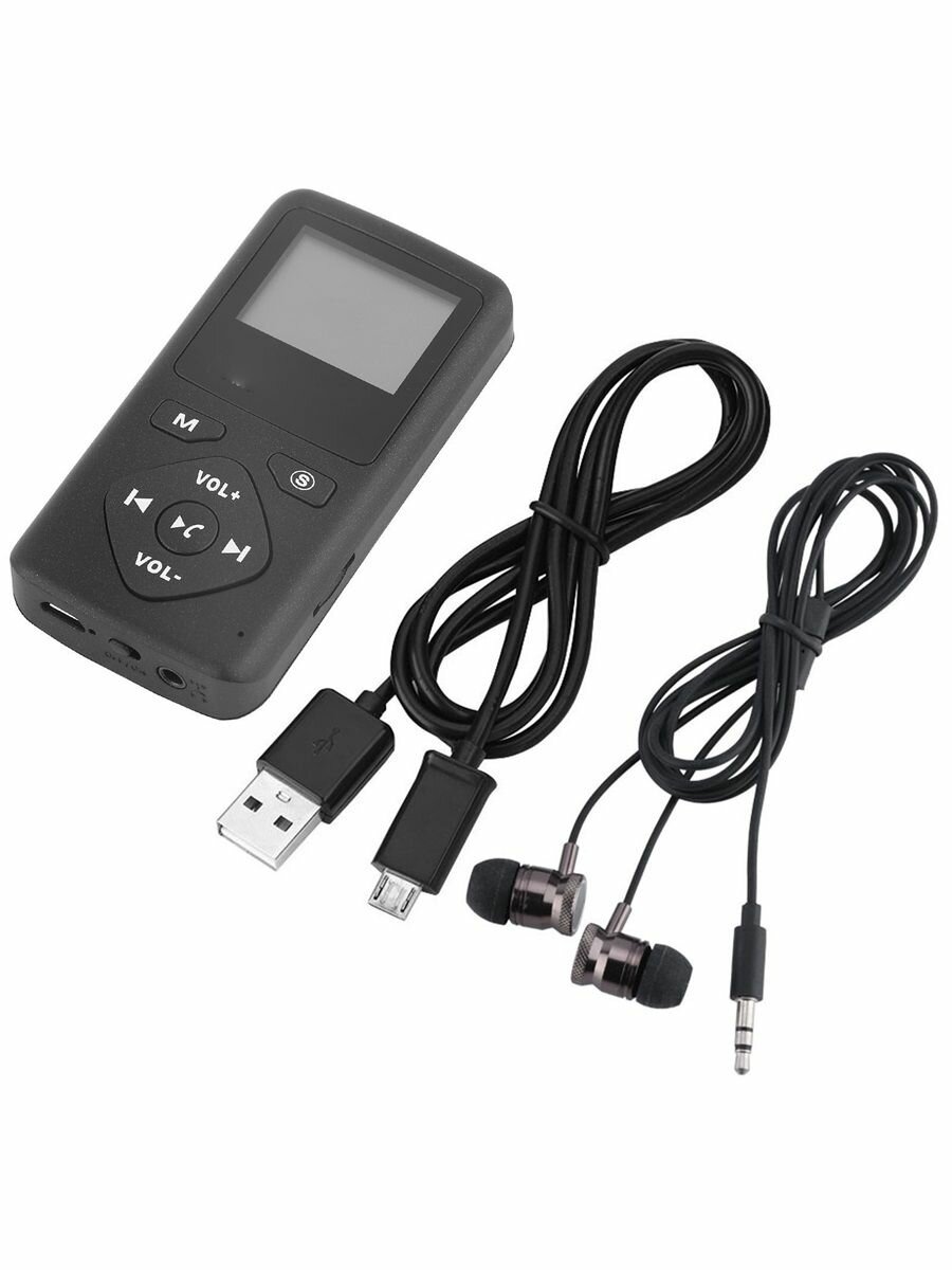 Портативный цифровой радиоприемник DAB/DAB+ с Bluetooth, MP3-плеером и наушниками, компактный карманный размер