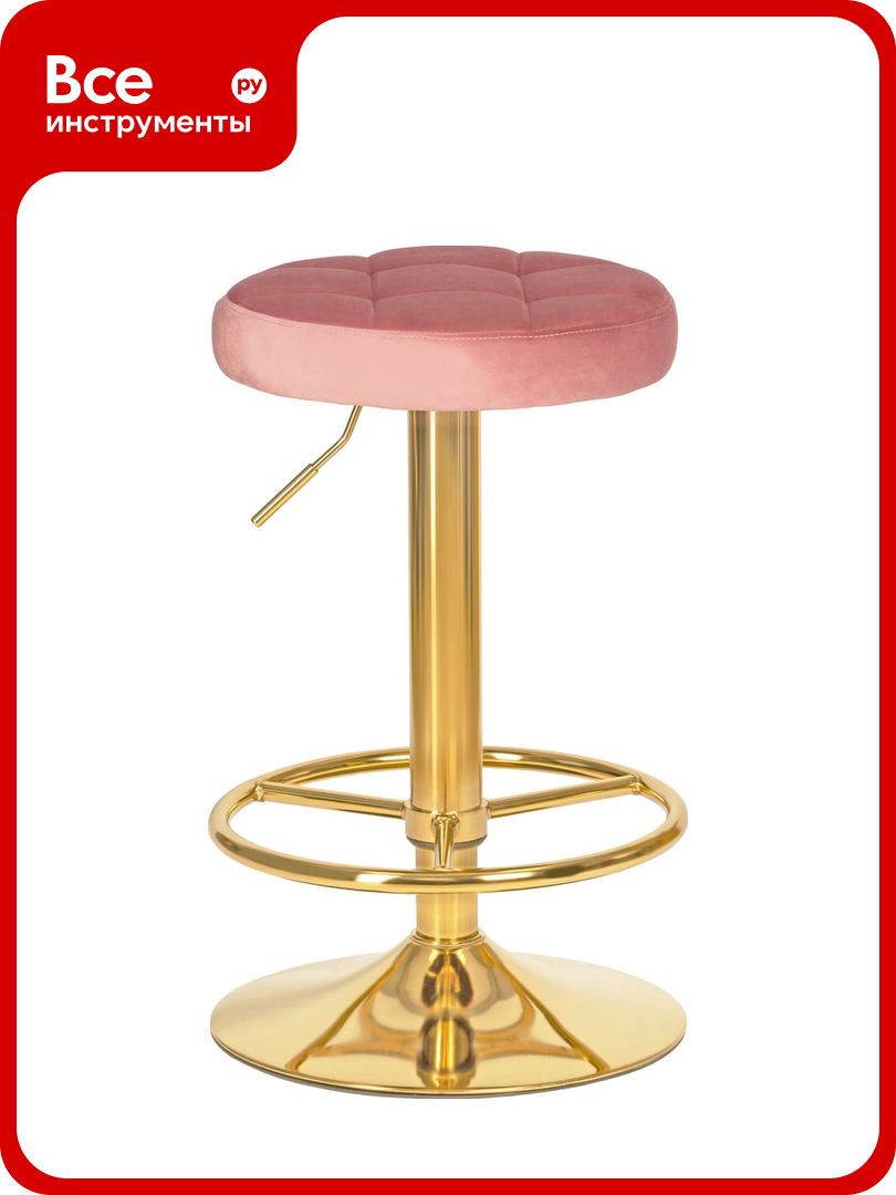 Табурет барный DOBRIN BRUNO GOLD (цвет сиденья пудрово-розовый велюр (MJ9-32), цвет основания золото) LM-5008_G-M_V-MJ9-32 прочной конструкции