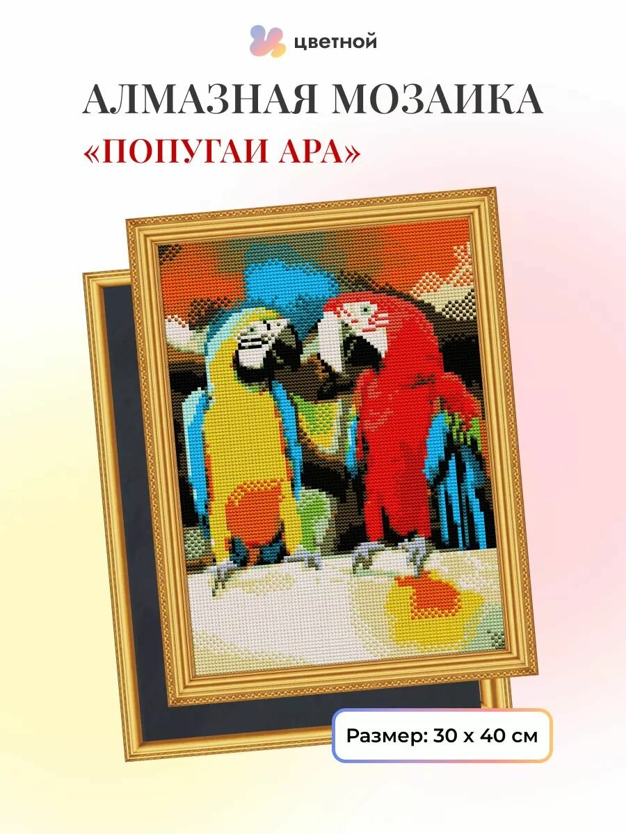 Алмазная мозаика Попугаи