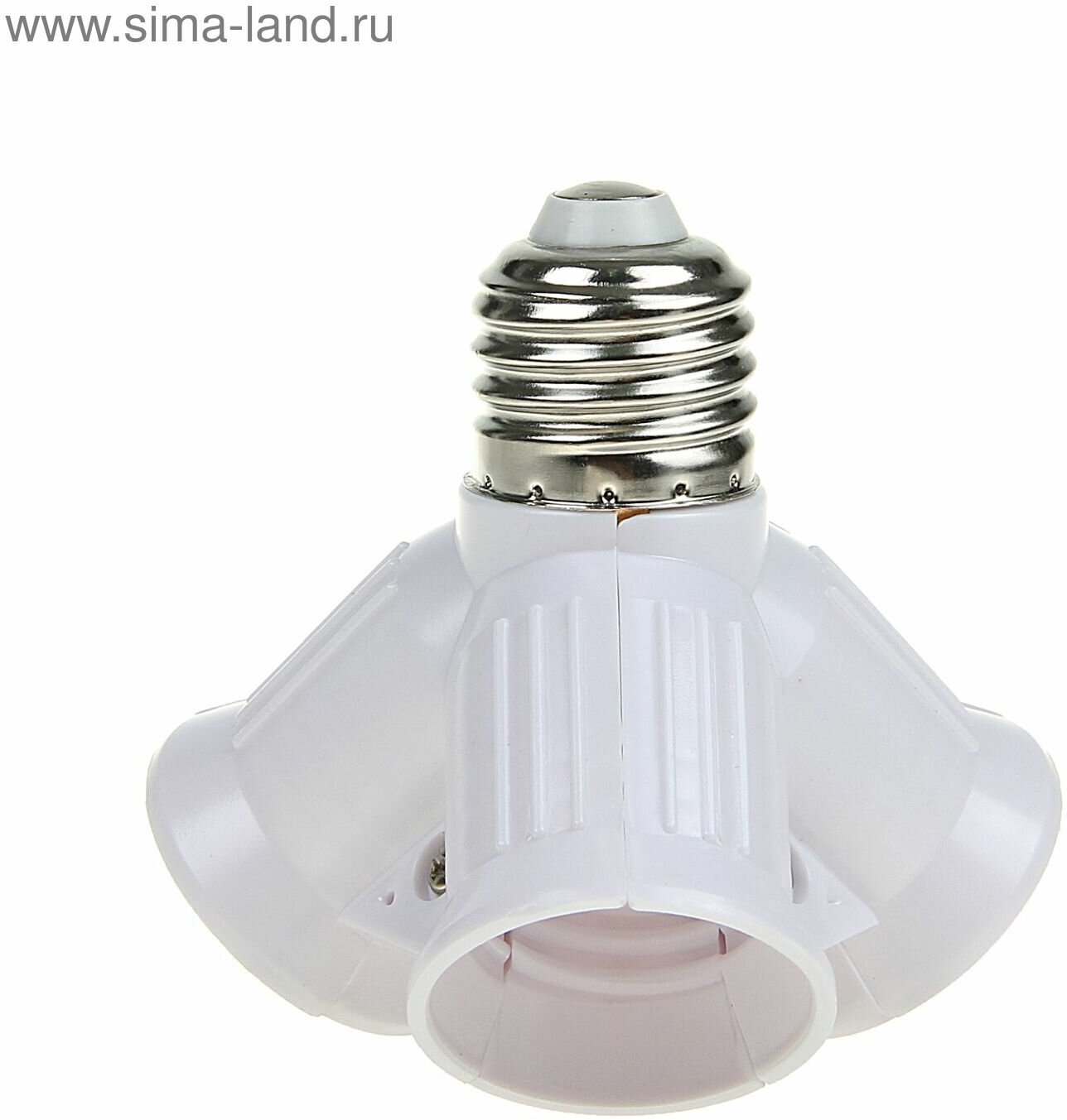 Переходник Ecola, с цоколя E27 на 3хE27, белый