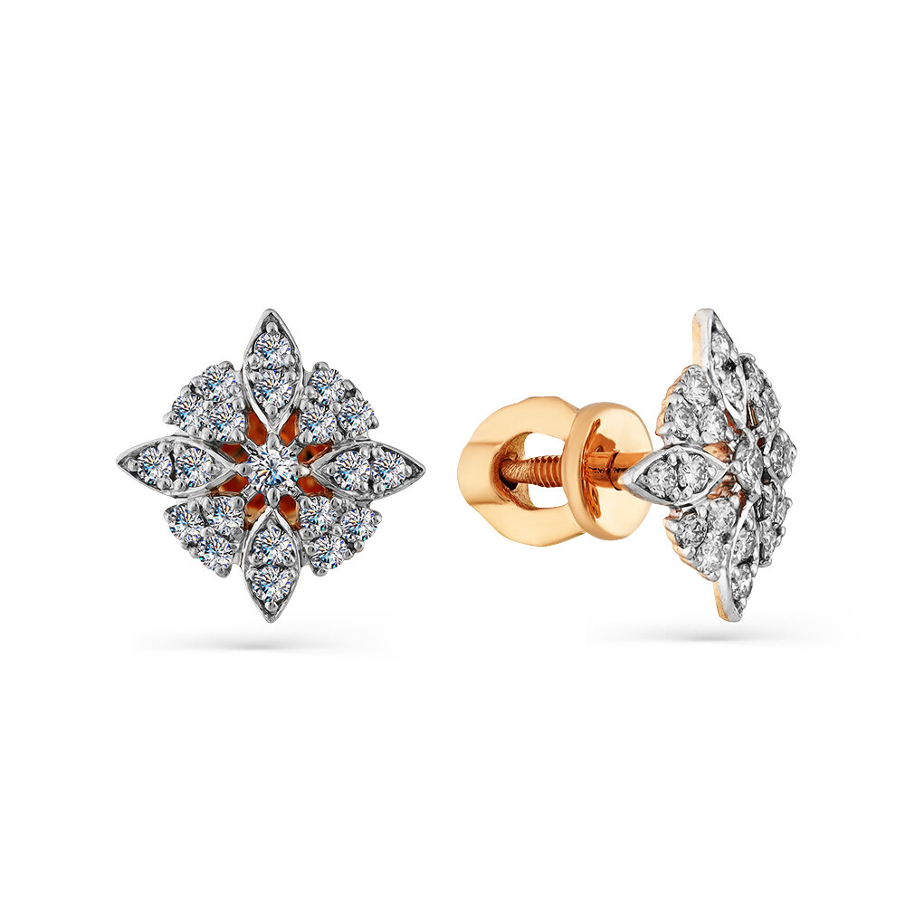 Серьги Master Brilliant, красное золото, 585 проба, бриллиант