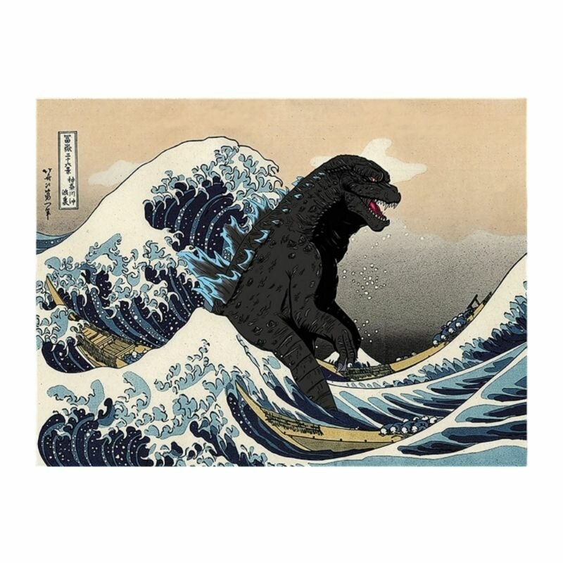 Ткань для украшения комнаты гобеленом в японском стиле-03, матовый стиль серфинга-150x130 см