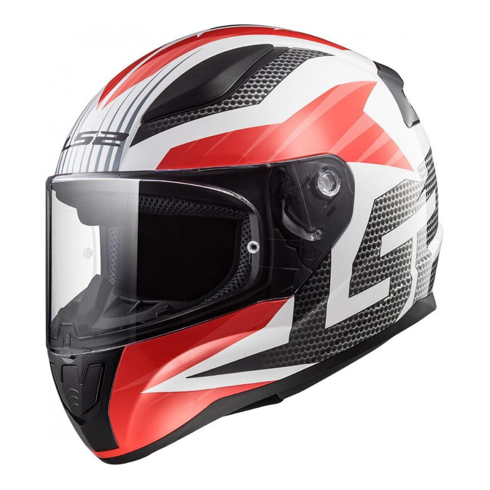 Мотошлем интеграл LS2 FF353 RAPID II GRID (белый, красный, XL)