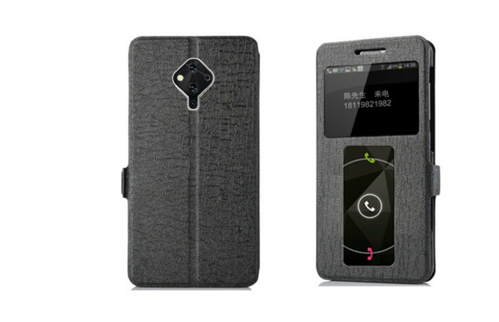 Чехол-книжка MyPads для Vivo V17 с окном вызова и свайпом, черный