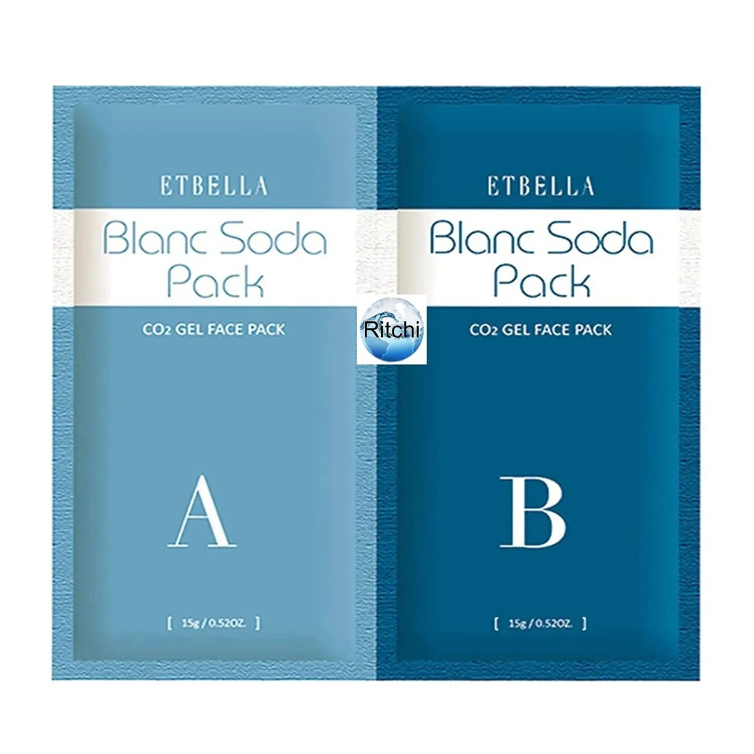 Etbella Blanc Soda Pack CO2 Gel Face Pack W японская карбокси маска с осветляющим эффектом для лица, 1 шт.
