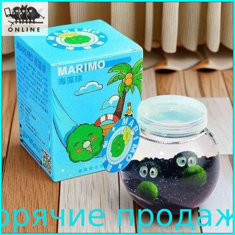 Набор для выращивания маримо живой моховой шар в аквариуме, с декоративным гелем и банкой