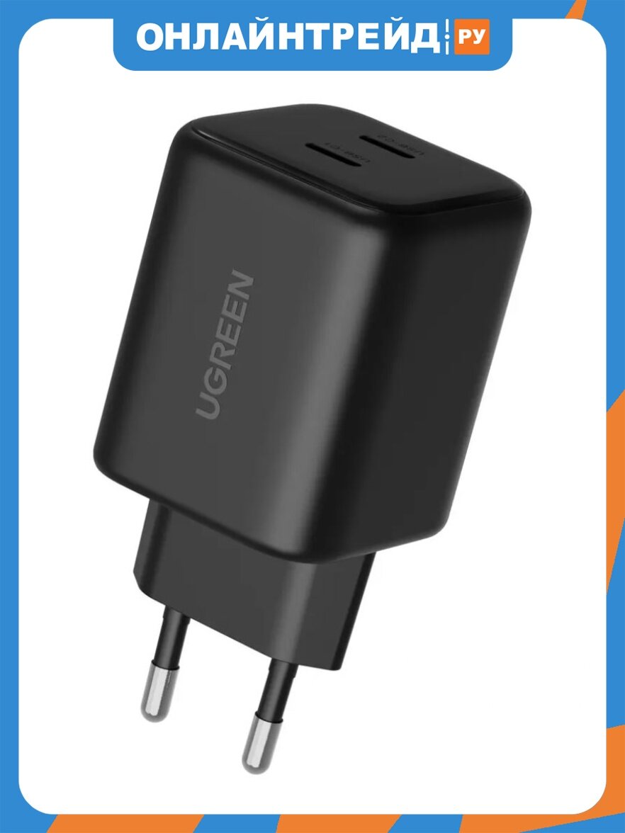 Сетевое зарядное устройство Ugreen X526 45Вт, Dual USB-C, GaN, черный (65058)