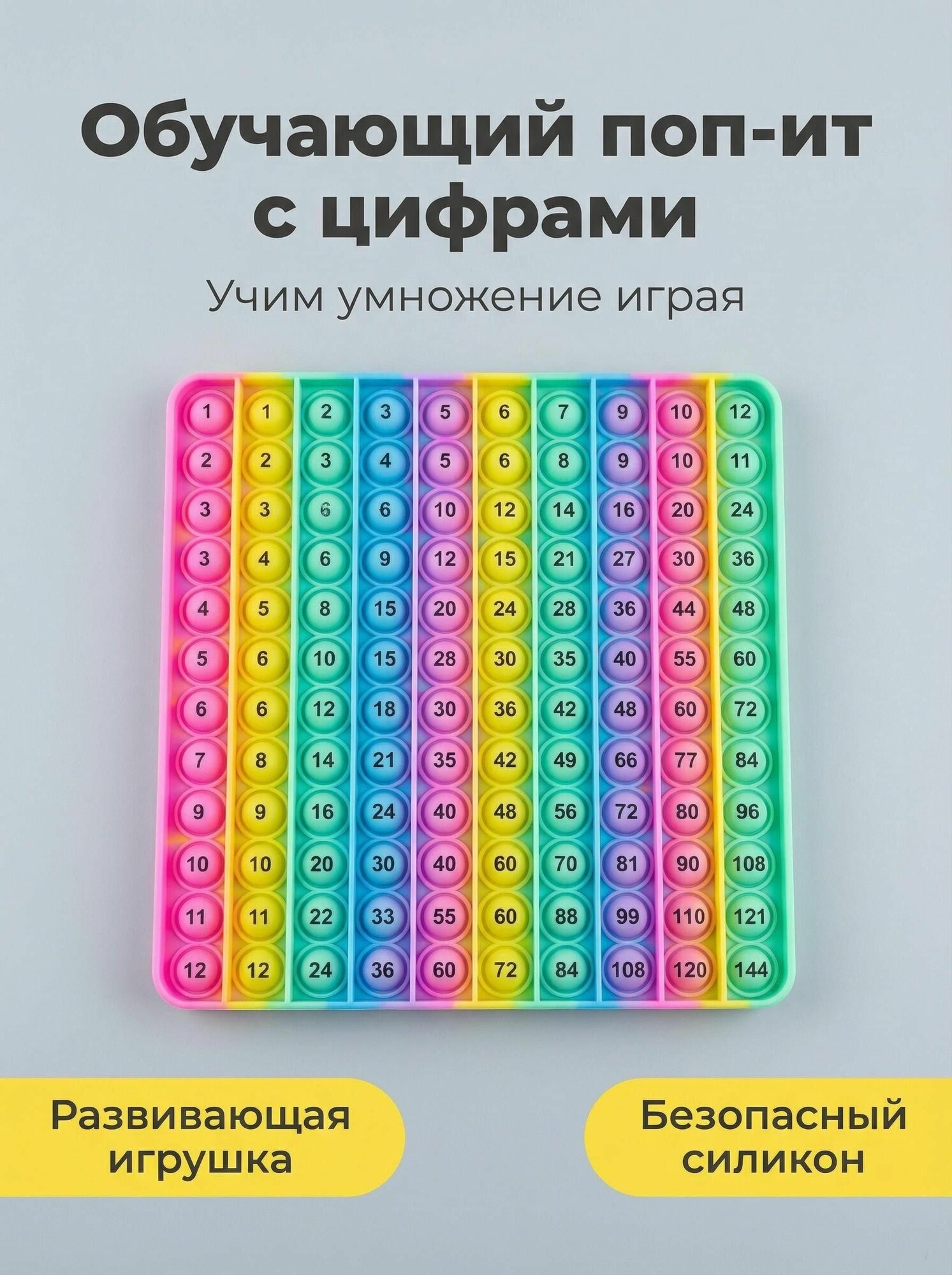 Игрушка-антистресс Pop it, ПОП ИТ, Вечная пупырка, Квадрат 20см поп ит квадрат 20х20 антистресс игрушка