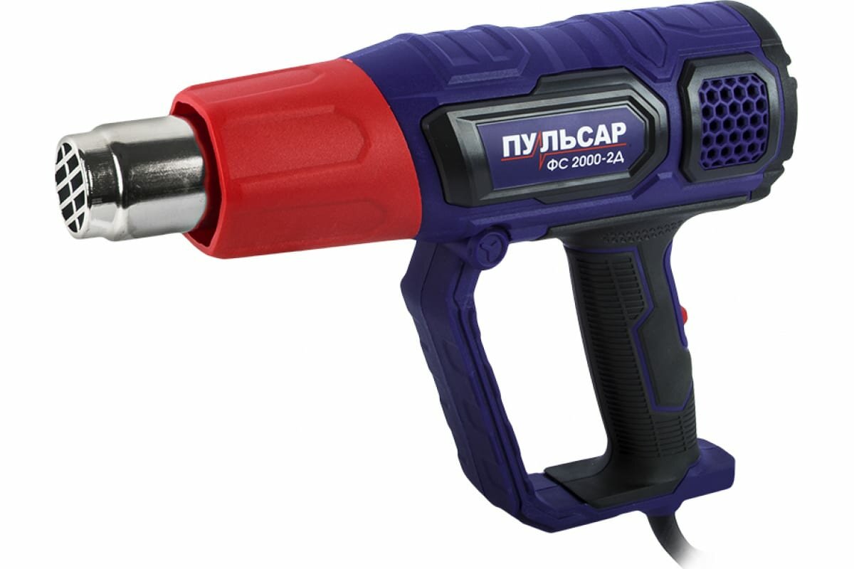Пульсар ФС 2000-2Д строительный фен с регулируемой температурой 50–630°C и сменной насадкой