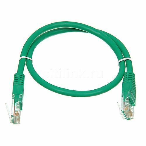 Патч-корд литой (molded), кат.5E, 0.5м, многожильный, зеленый