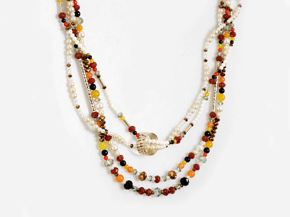 Колье, стекло, жемчуг имитация