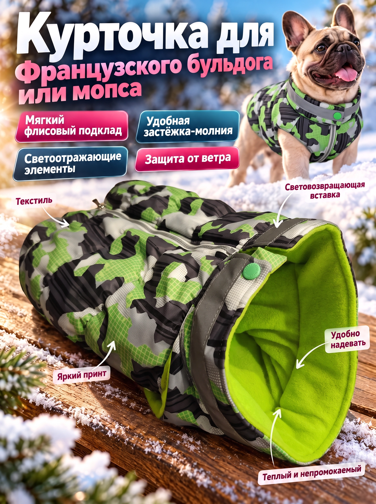 Курточка для Французского бульдога или мопса