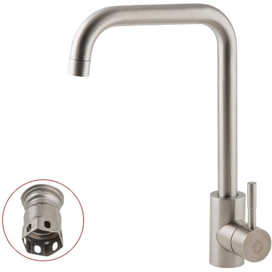 Смеситель для кухни AV Engineering (SUS 304) D35 AVZAR4-B304 (Поворотный излив, длина 21 см, высота 25 см) (AVZAR4-B304-006)